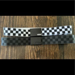 Vans | Accessories | 2 Vans Metal Buckle Belts Each 5black White Check ...